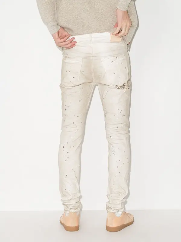 PURPLE BRAND Bandana Patch Skinny Jeans