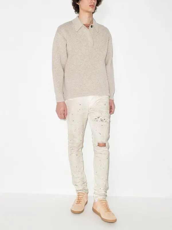 PURPLE BRAND Bandana Patch Skinny Jeans