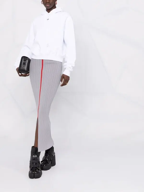 Off-White Off" Logo Cropped Hoodie
