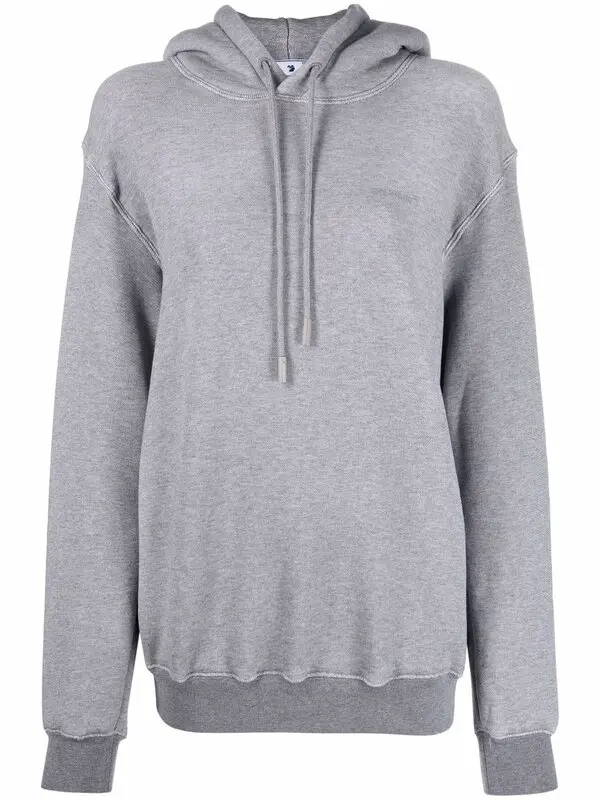 Off-White Diag-stripe Print Hoodie - Grey