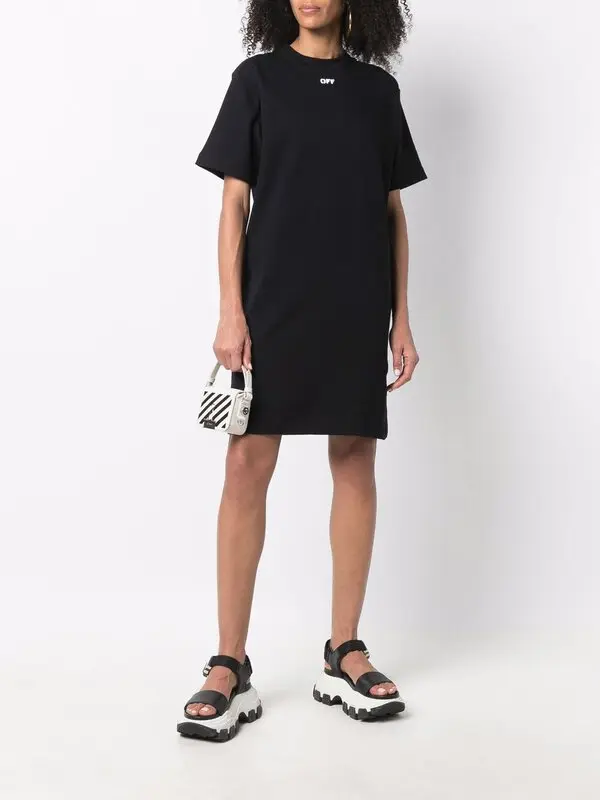 Buy Off-White Off-stamp T-shirt Dress - Black At 16% Off