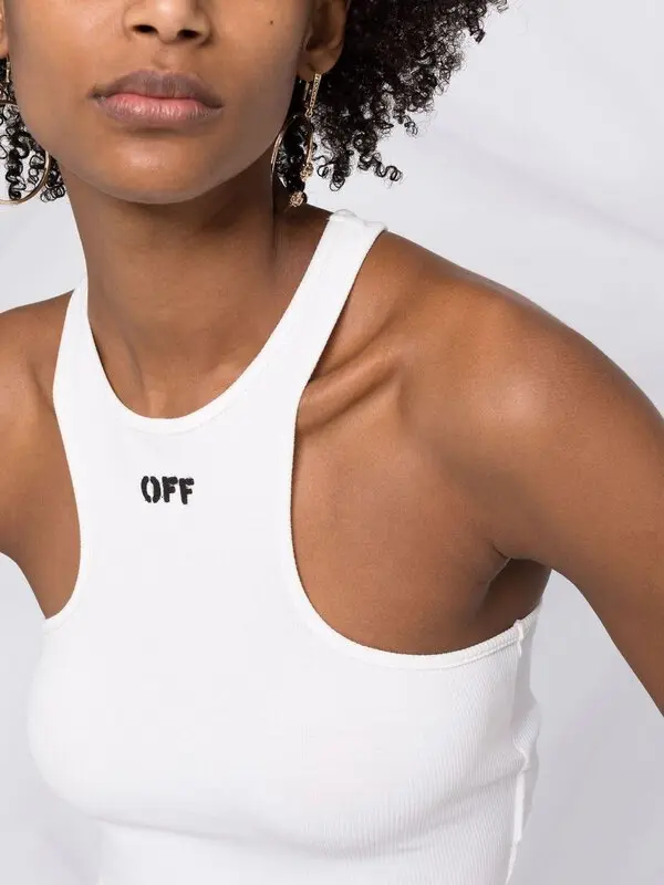 Off-White Off-stamp Ribbed Crop Top