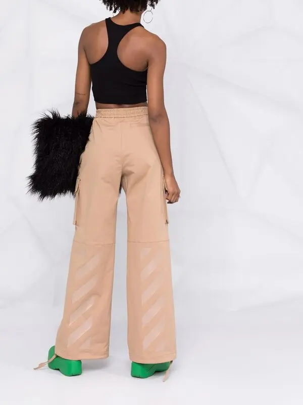 Off-White Ribbed Crop Top - Black