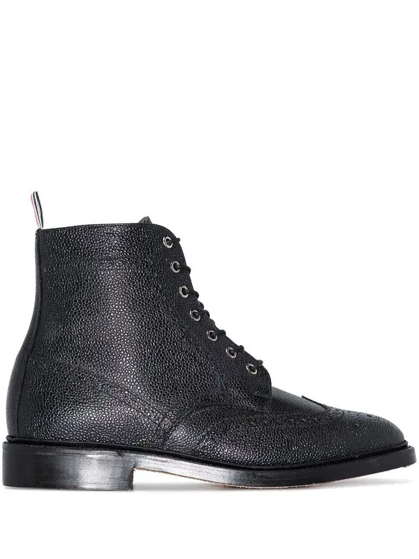 Thom Browne Wingtip Brogue Boots - Black