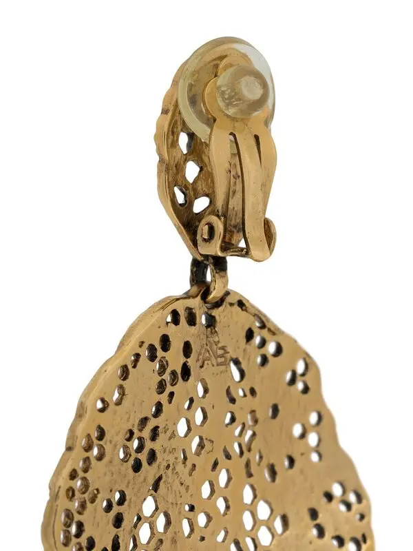 AURÉLIE BIDERMANN Vintage Lace Clip-on Earrings - Gold