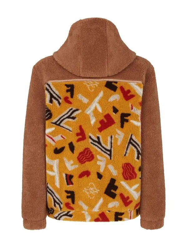 Fendi Abstract-pattern Fleece Hooded Jacket