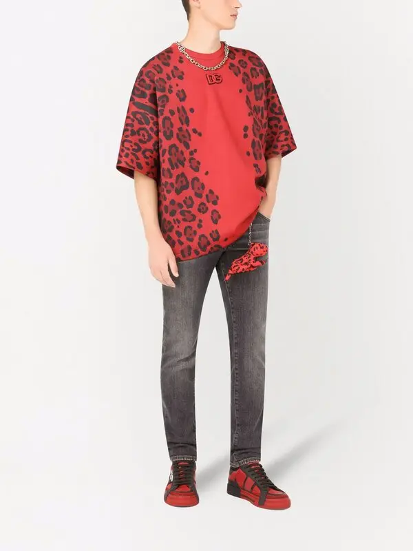 Dolce & Gabbana Leopard-print Dg Oversized T-shirt