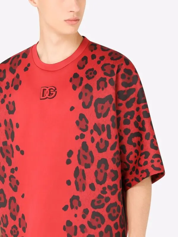Dolce & Gabbana Leopard-print Dg Oversized T-shirt