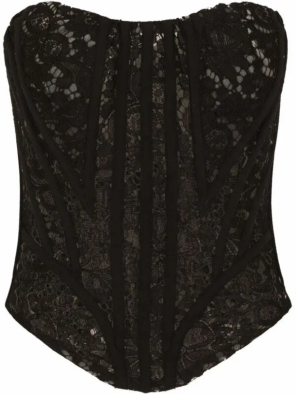 Dolce & Gabbana Eyelet-detail Lace Bustier Top