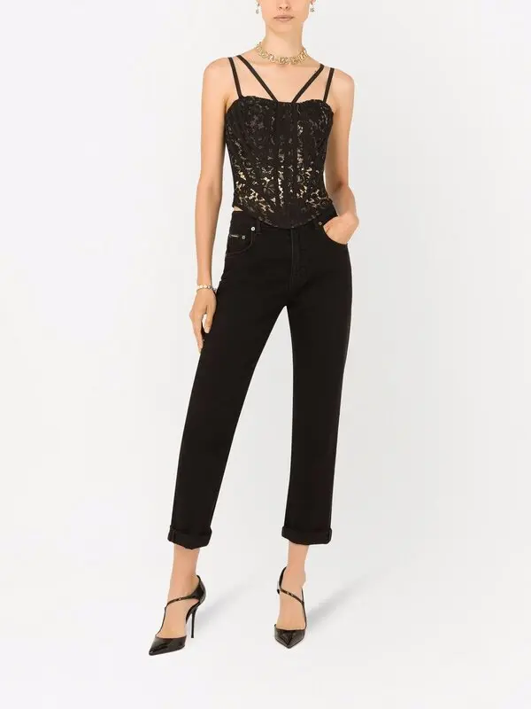 Dolce & Gabbana Eyelet-detail Lace Bustier Top