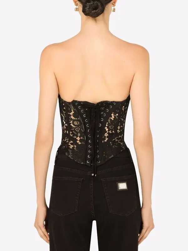 Dolce & Gabbana Eyelet-detail Lace Bustier Top