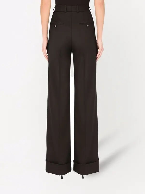 Dolce & Gabbana Wool Palazzo Trousers - Black