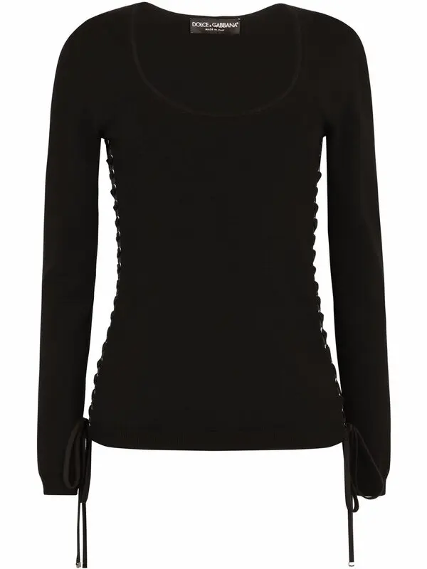 Dolce & Gabbana Scoop-neck Jumper - Black