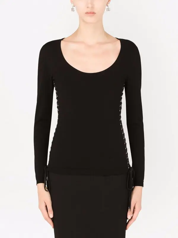 Dolce & Gabbana Scoop-neck Jumper - Black