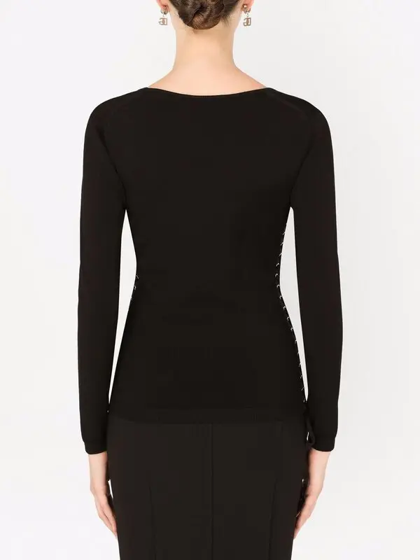 Dolce & Gabbana Scoop-neck Jumper - Black