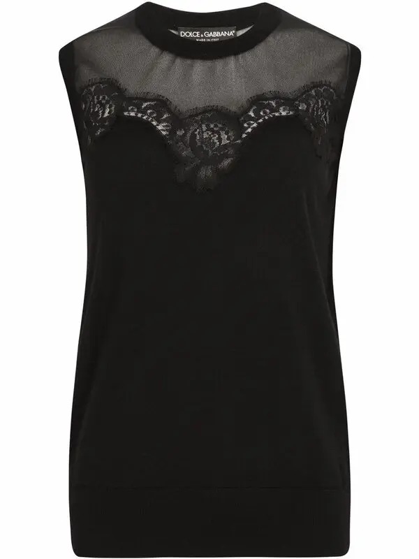 Dolce & Gabbana Lace-detail Sleeveless Jumper