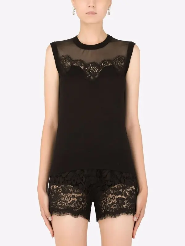 Dolce & Gabbana Lace-detail Sleeveless Jumper