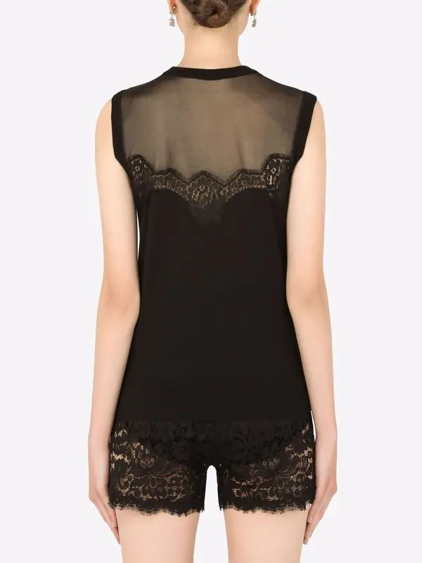 Dolce & Gabbana Lace-detail Sleeveless Jumper