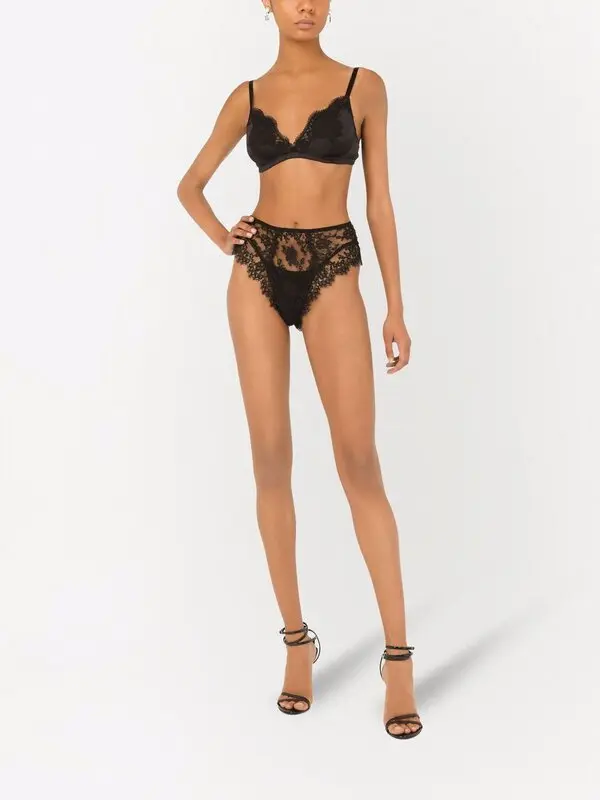 Dolce & Gabbana High-waisted Lace Briefs - Black