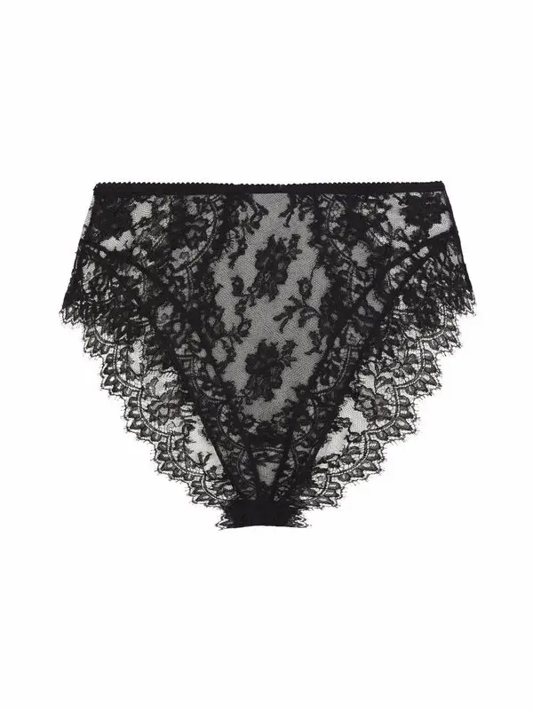 Dolce & Gabbana High-waisted Lace Briefs - Black