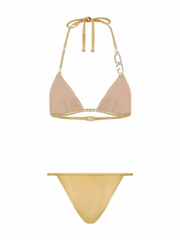 Dolce & Gabbana Dg-logo Triangle Bikini - Gold