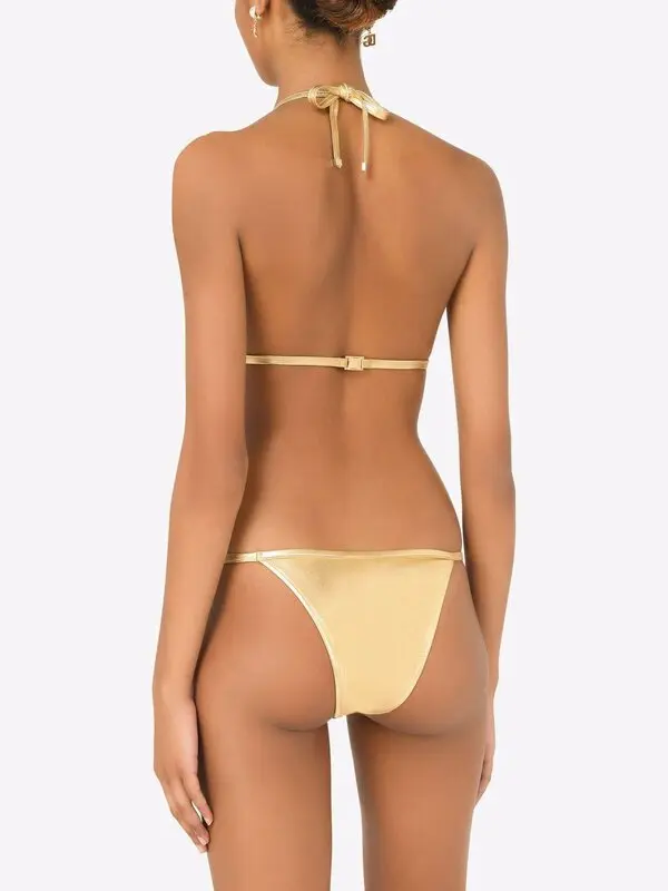 Dolce & Gabbana Dg-logo Triangle Bikini - Gold
