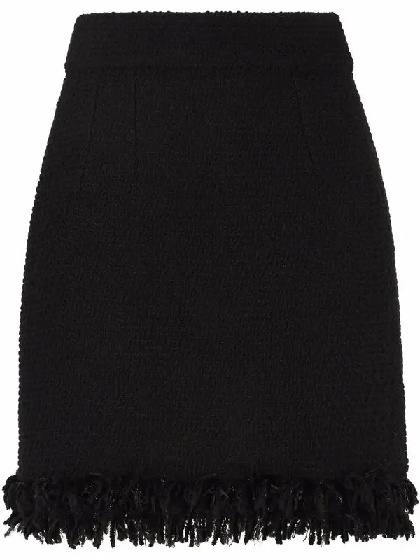 Dolce & Gabbana Frayed Bouclé Miniskirt