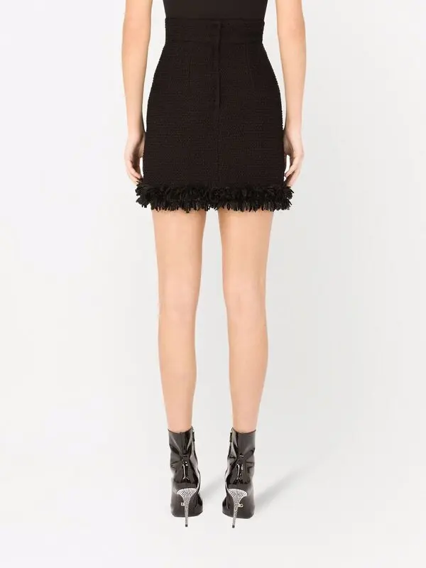 Dolce & Gabbana Frayed Bouclé Miniskirt
