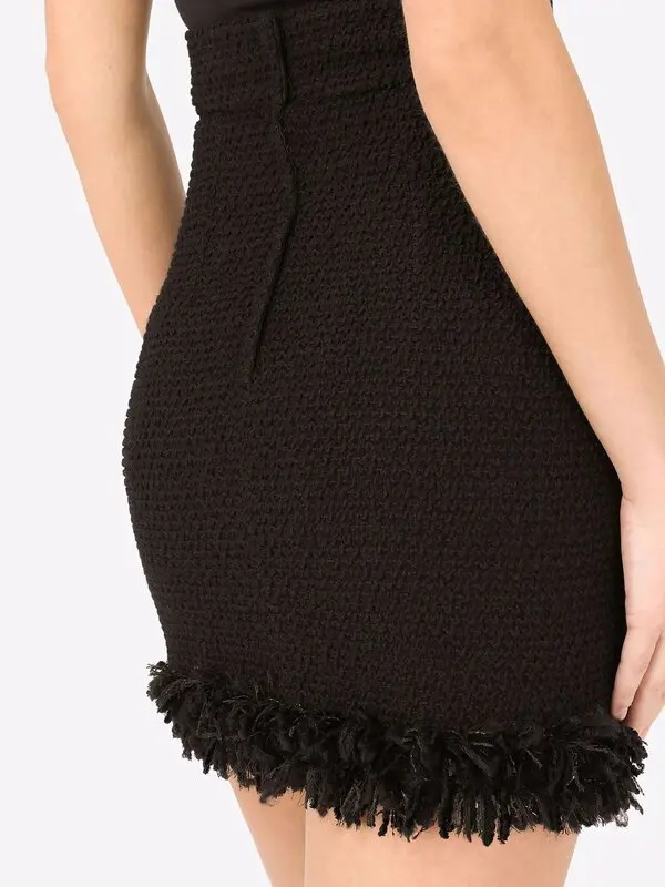 Dolce & Gabbana Frayed Bouclé Miniskirt