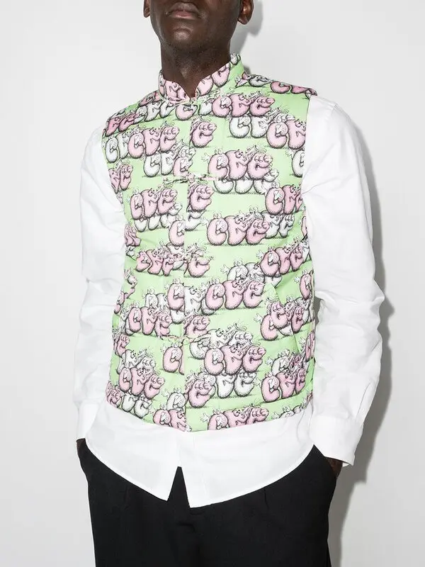 Comme Des Garçons X Kaws Cartoon Logo Gilet