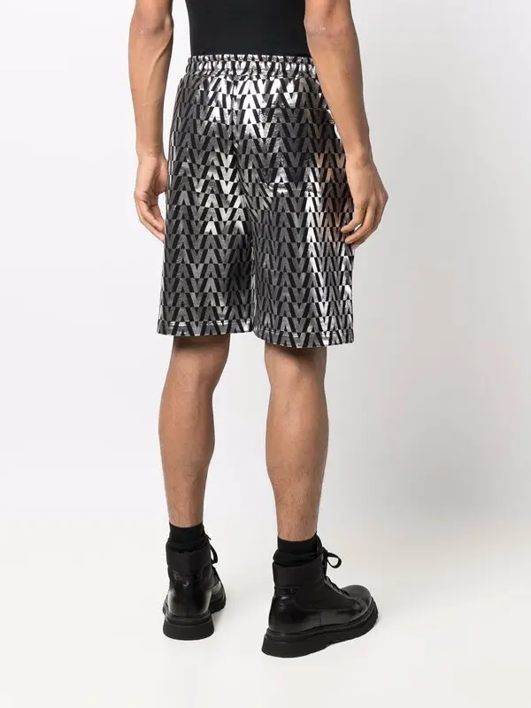 Valentino Garavani High-shine Monogram Shorts