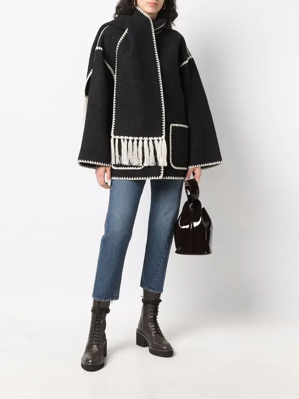TOTEME Embroidered Wool Blend Jacket - Grey