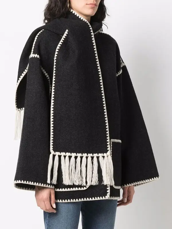 TOTEME Embroidered Wool Blend Jacket - Grey