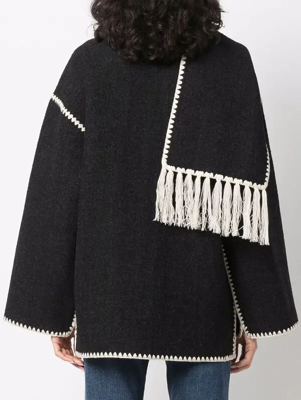 TOTEME Embroidered Wool Blend Jacket - Grey