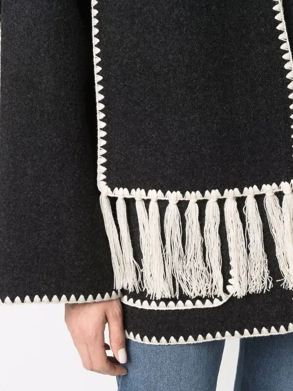 TOTEME Embroidered Wool Blend Jacket - Grey