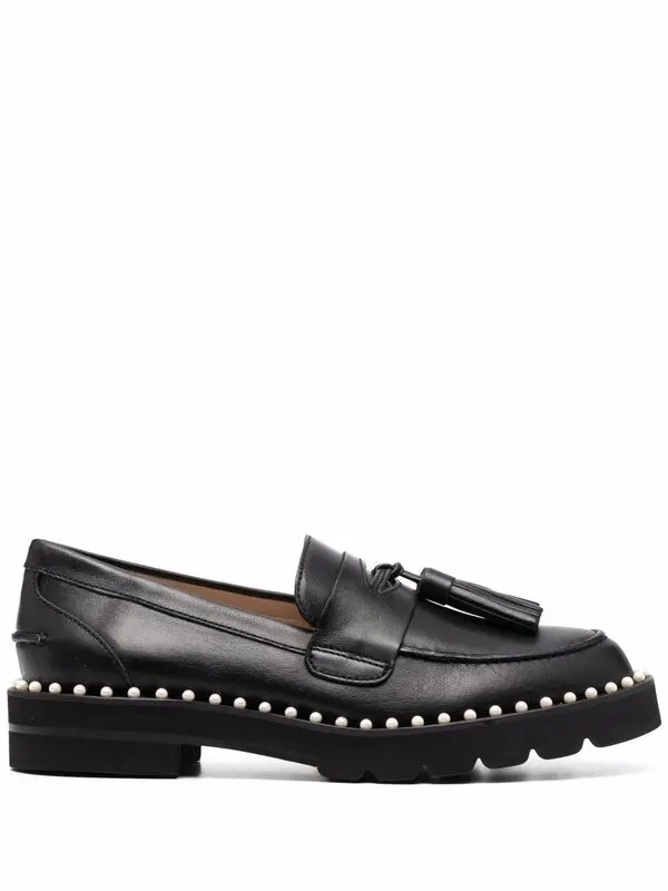 STUART WEITZMAN Mila Pearl-embellished Loafers
