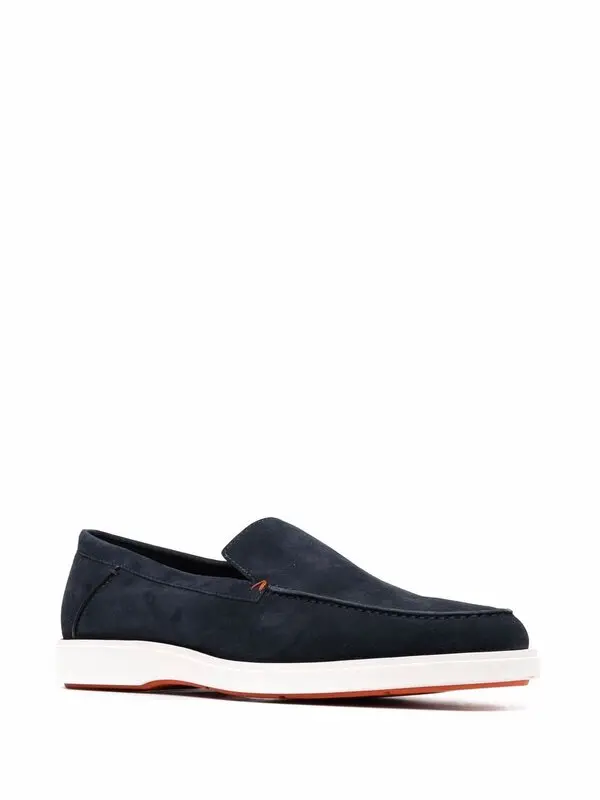 Santoni Suede Slip-on Loafers