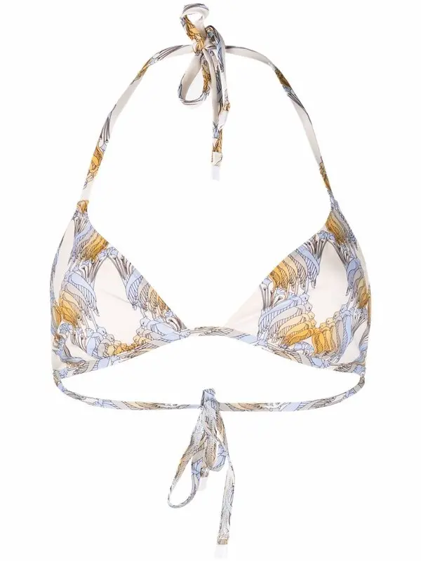 Tory Burch Parrot-print Bikini Top - Neutrals
