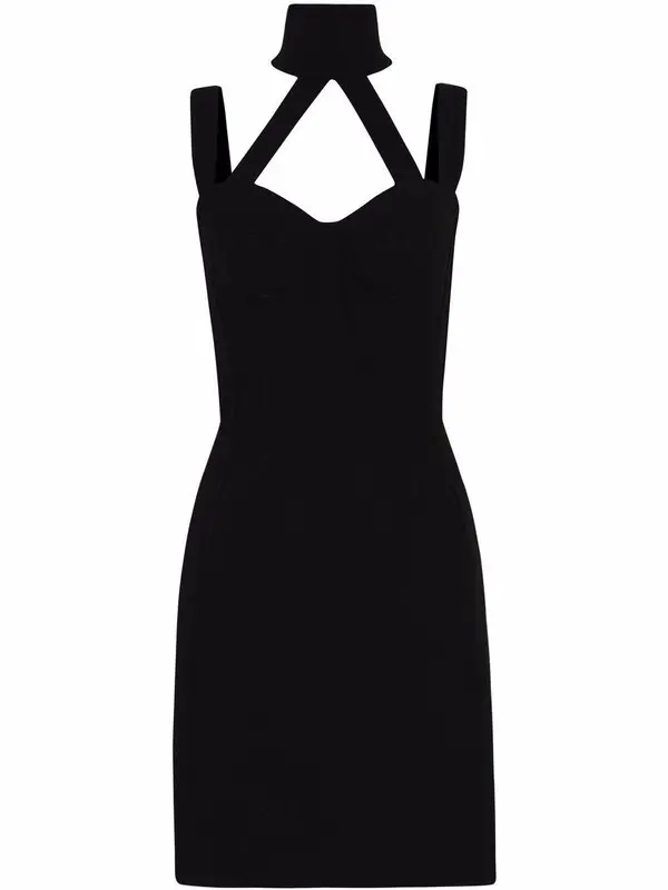 Dolce & Gabbana Halterneck Sable Minidress