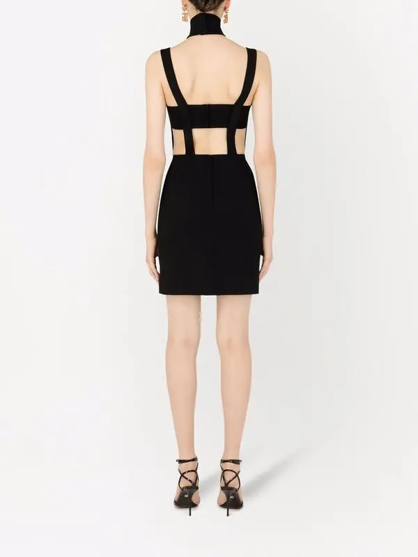 Dolce & Gabbana Halterneck Sable Minidress