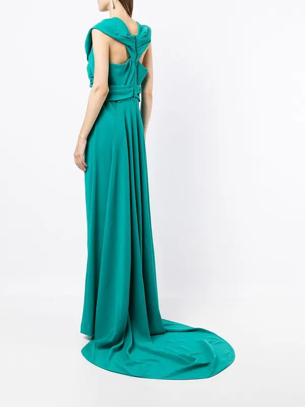Talbot Runhof Detachable-train Draped Jumpsuit