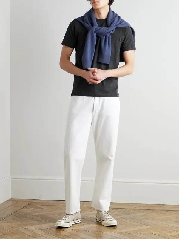 Sunspel Riviera Organic Cotton-jersey T-shirt - Gray
