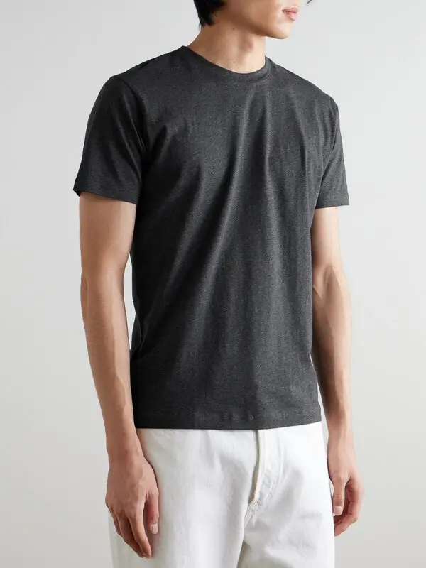 Sunspel Riviera Organic Cotton-jersey T-shirt - Gray