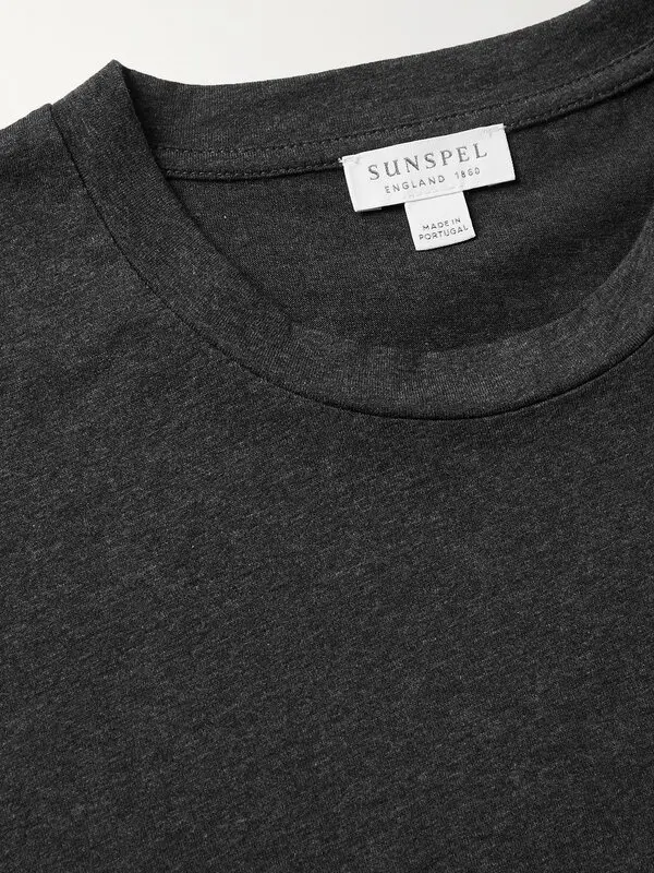 Sunspel Riviera Organic Cotton-jersey T-shirt - Gray