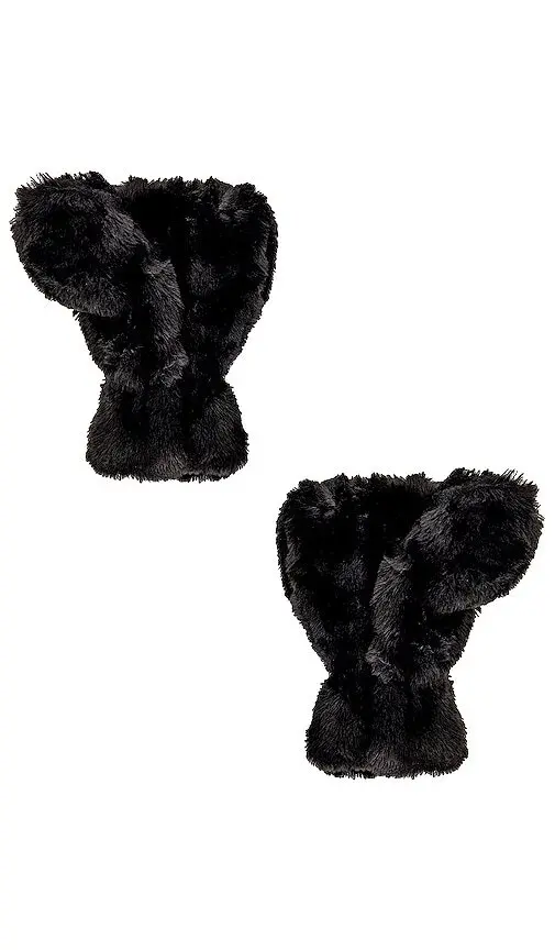 Apparis Coco Faux Fur Mittens - Noir