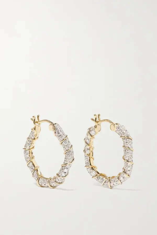 Yvonne Léon 18-karat Diamond Hoop Earrings