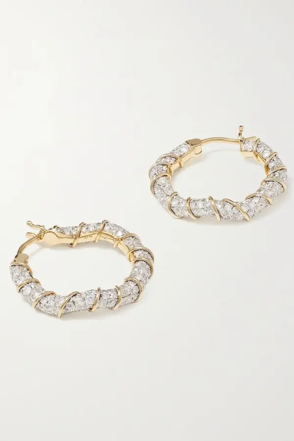 Yvonne Léon 18-karat Diamond Hoop Earrings