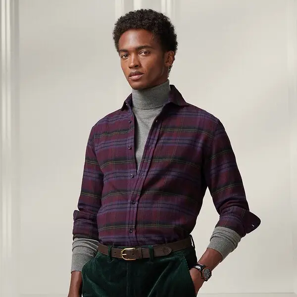 Ralph Lauren Plaid Flannel Shirt - Burgundy Multi