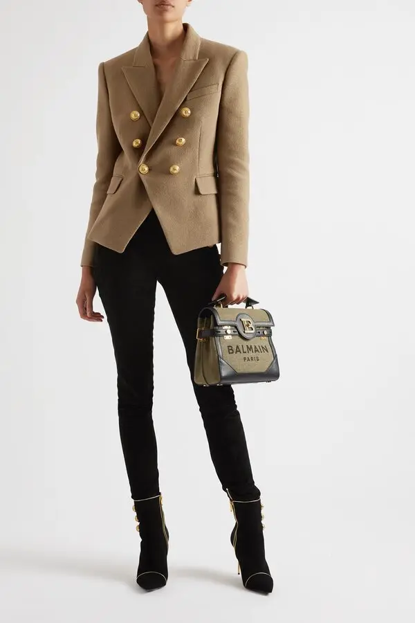 Balmain Double-breasted Cotton-piqué Blazer