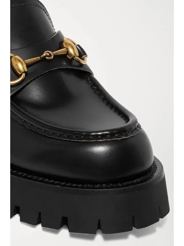 Gucci Horsebit-detailed Metallic Embroidered Leather Platform Loafers